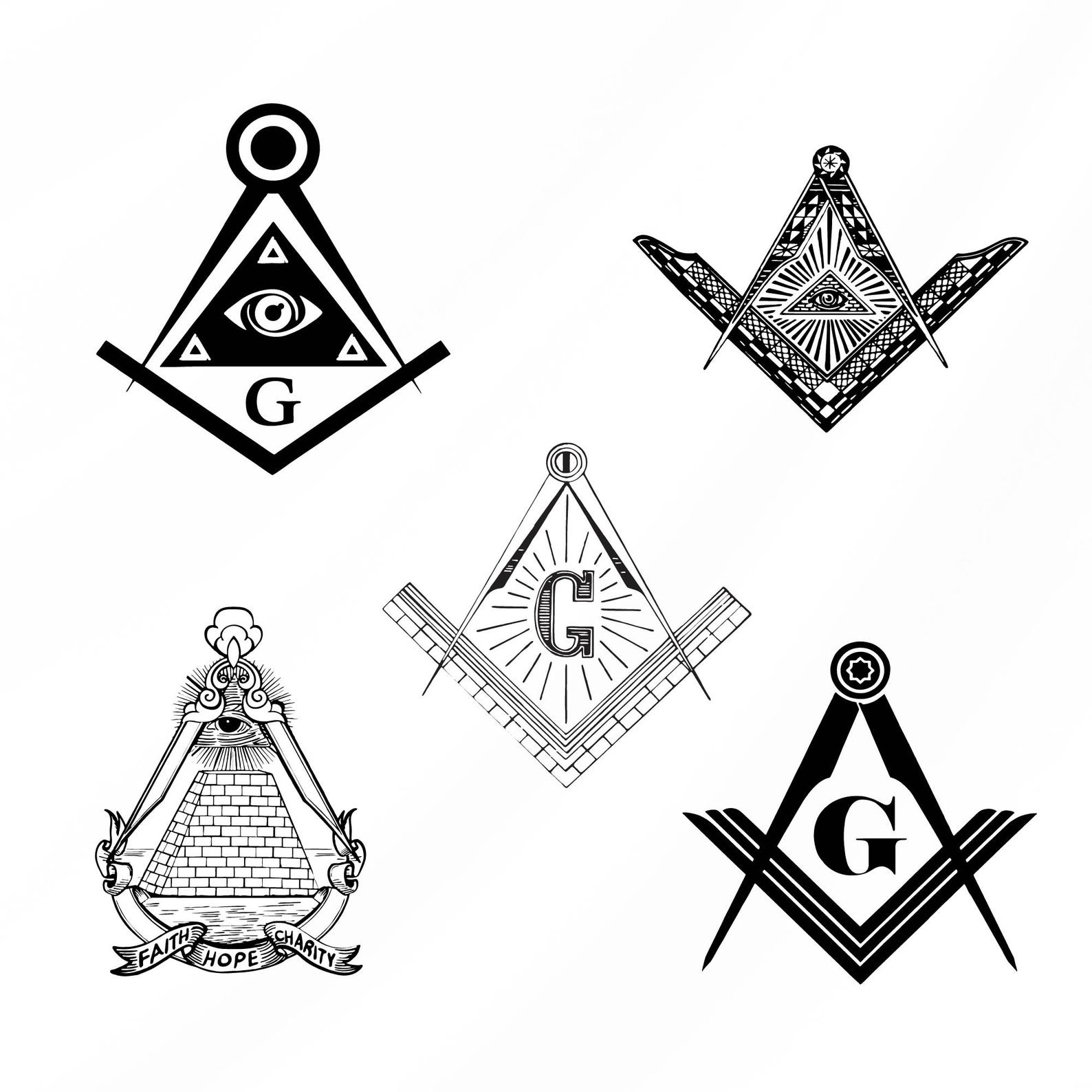 Masonic Symbol Svg Bundle, Mason Clipart for Cricut, Masonic Symbol ...