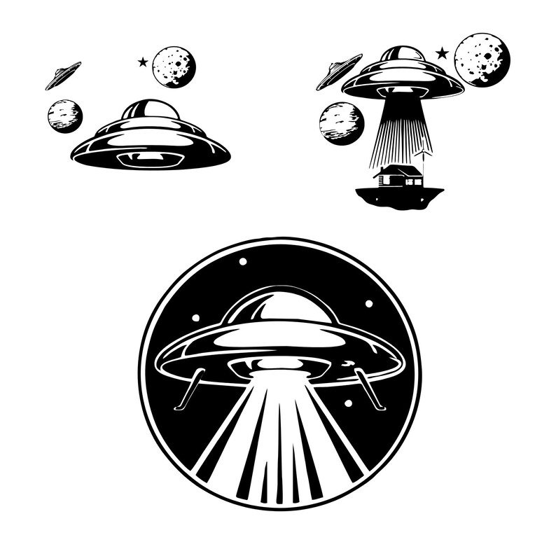 Ufo Svg Bundle, Aliens UFO Clipart, UFO Vector, Alien Decal, Space Ufo ...