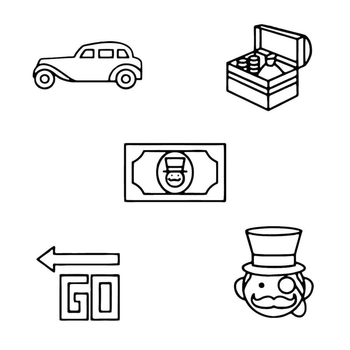 Monopoly Svg Bundle Clipart Cricut Monopoly Symbols Silhouette Game ...