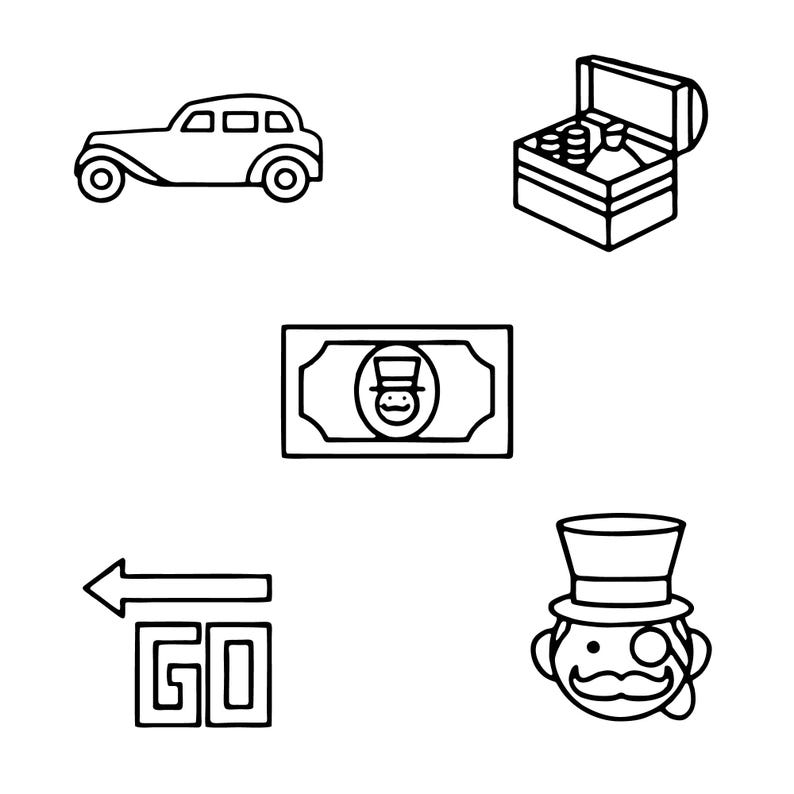 Monopoly Svg Bundle Clipart Cricut Monopoly Symbols Silhouette Game ...