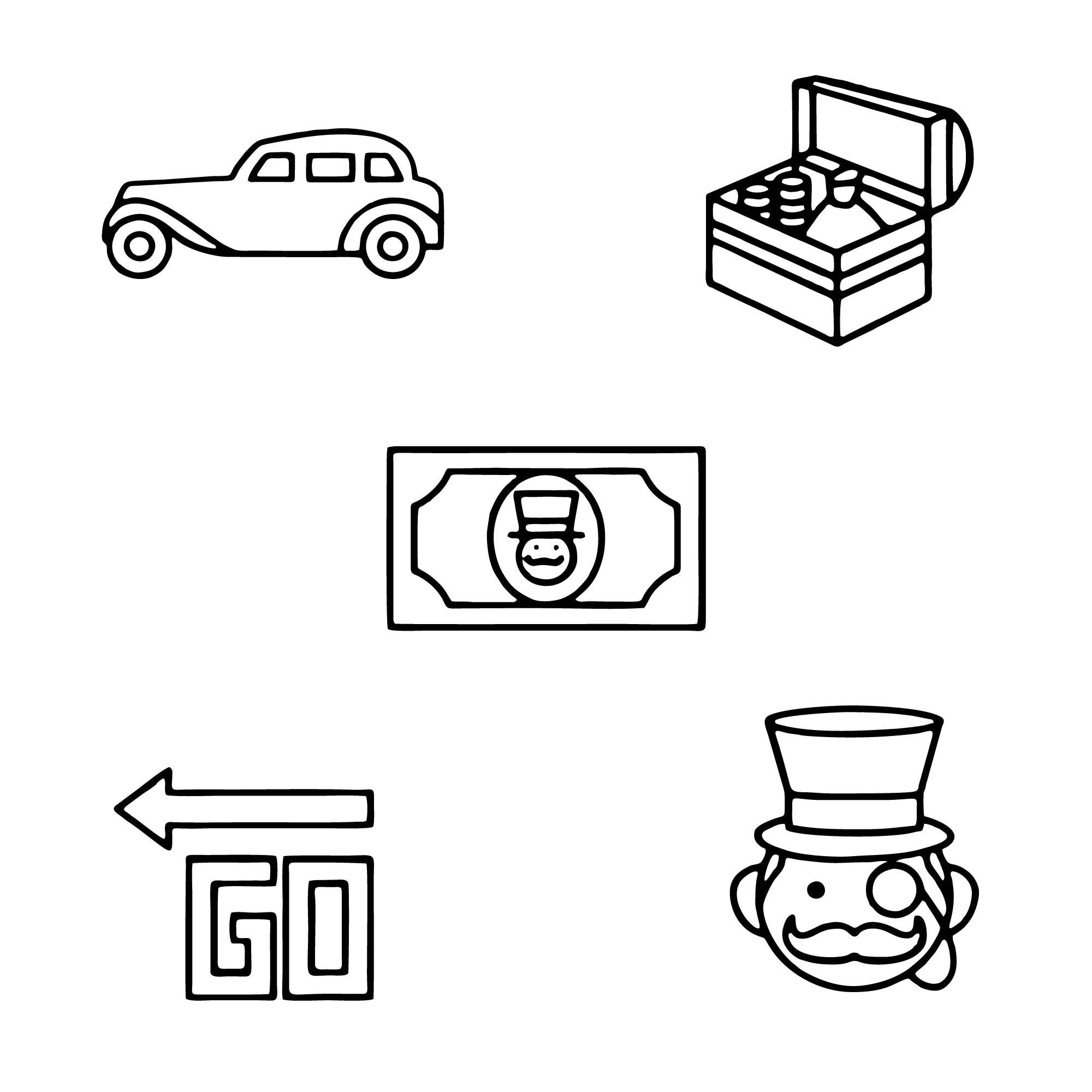Monopoly Svg Bundle Clipart Cricut Monopoly Symbols Silhouette Game ...