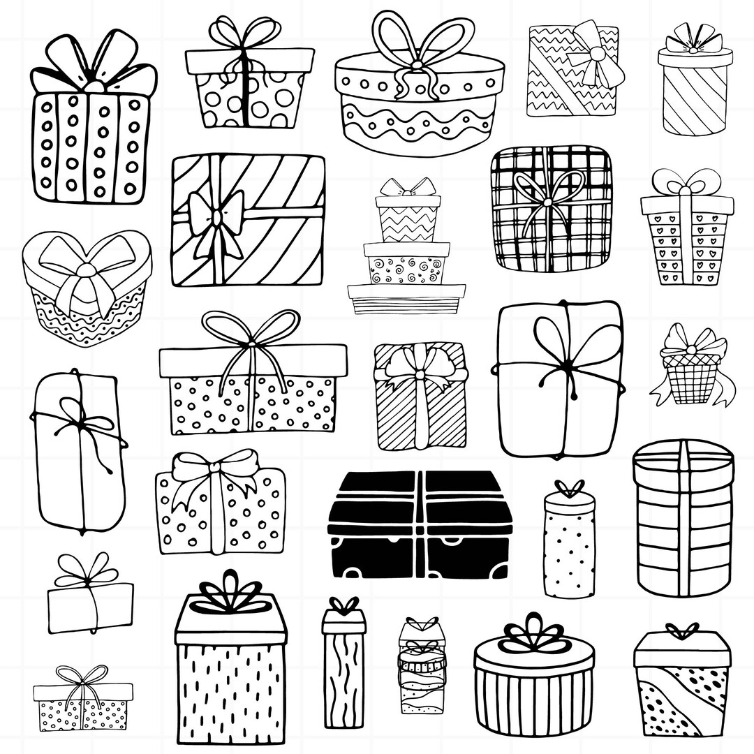 Gift Svg Bundle Clipart Cricut Present Silhouette Birthday Gift Vector ...