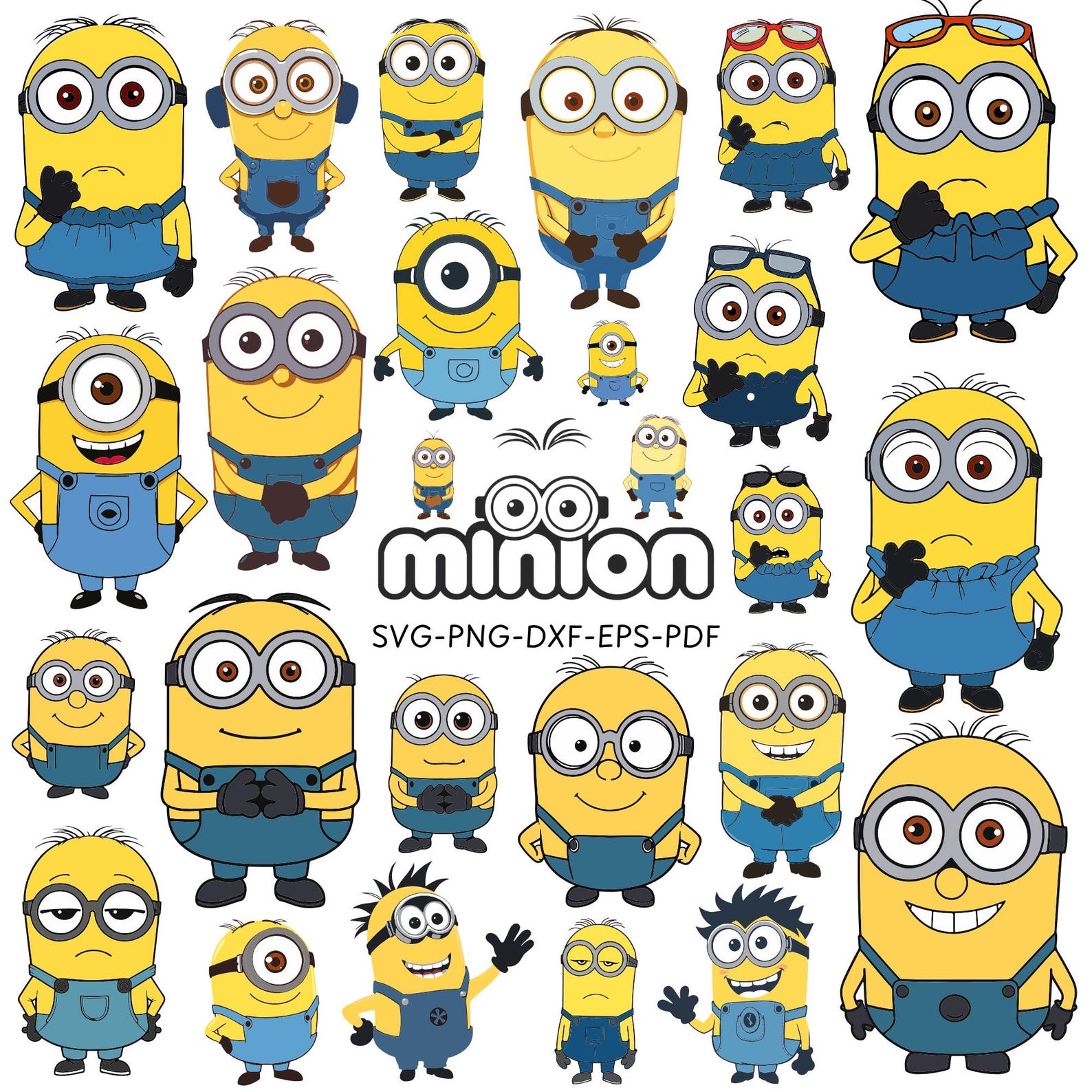 Cartoon Svg Bundle, Funny Cartoon Clipart, Cute Face Vector, Cartoon ...