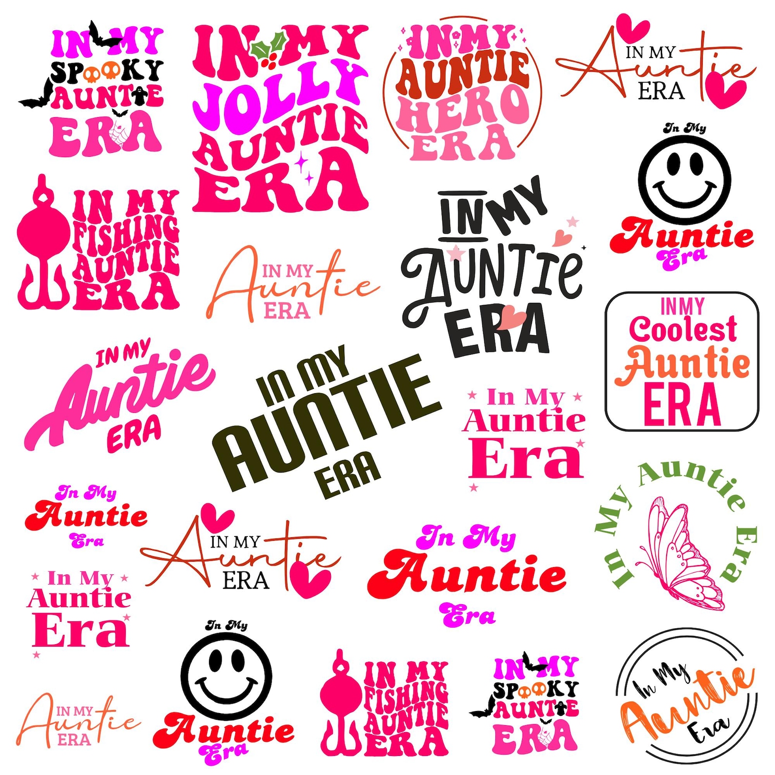 In My Auntie Era Svg Bundle, Aunt Clipart, Auntie Vector, Auntie Era ...