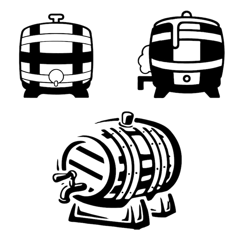 Barrel Svg Bundle, Wood Barrel Clipart, Beer Keg Vector, Barrel Decal ...