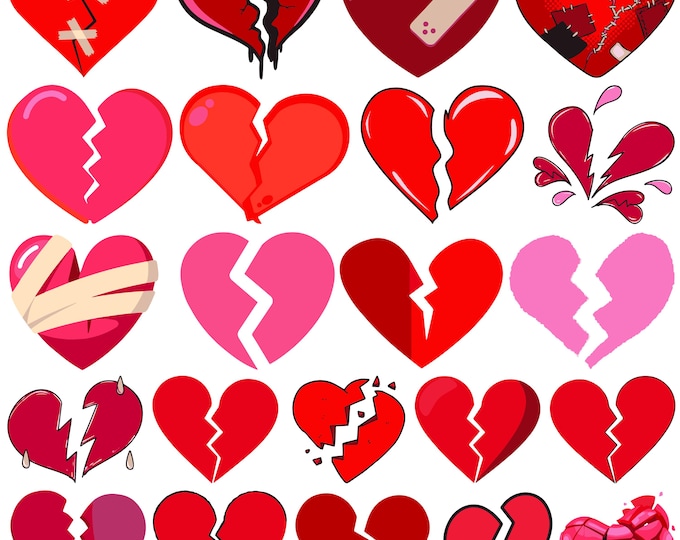 Broken Heart Clipart , Broken Heart Svg , Broken Heart Svg Bundle ...