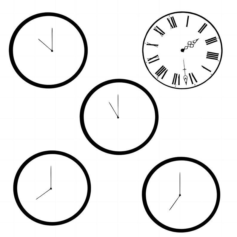 Clock Face Svg Bundle, Clock Face Clipart for Cricut, Clock Silhouette ...