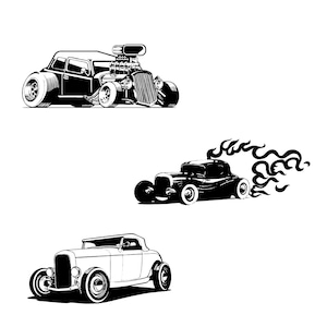 Hot Rod Svg Bundle, Hot Rod Clipart, Classic Car Vector, Vintage Car ...