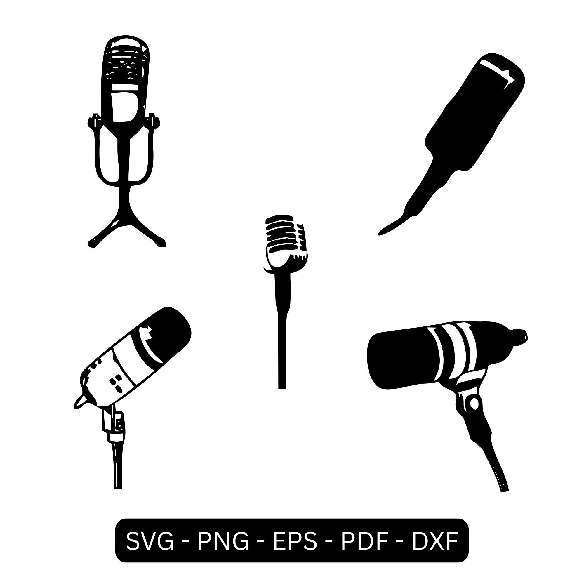 Microphone SVG Bundle, Microphone PNG Bundle, Microphone Clipart ...