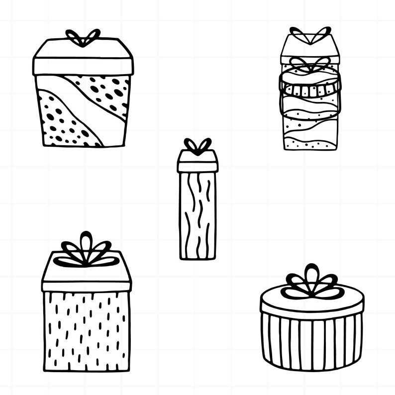 Gift Svg Bundle Clipart Cricut Present Silhouette Birthday Gift Vector ...