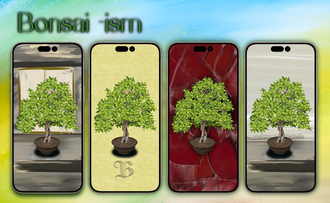 Phone Wallpaper Bonsai Ism Mobile Phone Wallpapers Qty. 4 - Etsy
