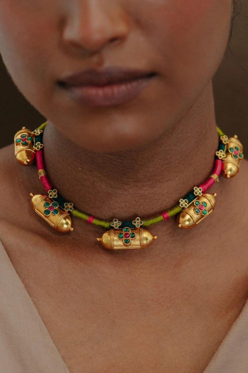 22K Gold Plated Taveez Necklace – Handmade Brass Pendant Jewelry ...