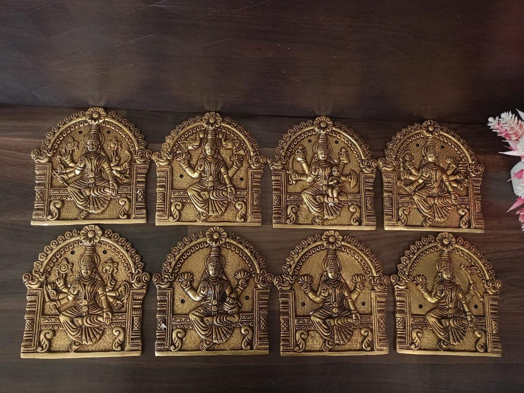 Brass Heavy Ashtalakshmi Set of 8 Statues – Hindu Goddess Lakshmi Idols ...