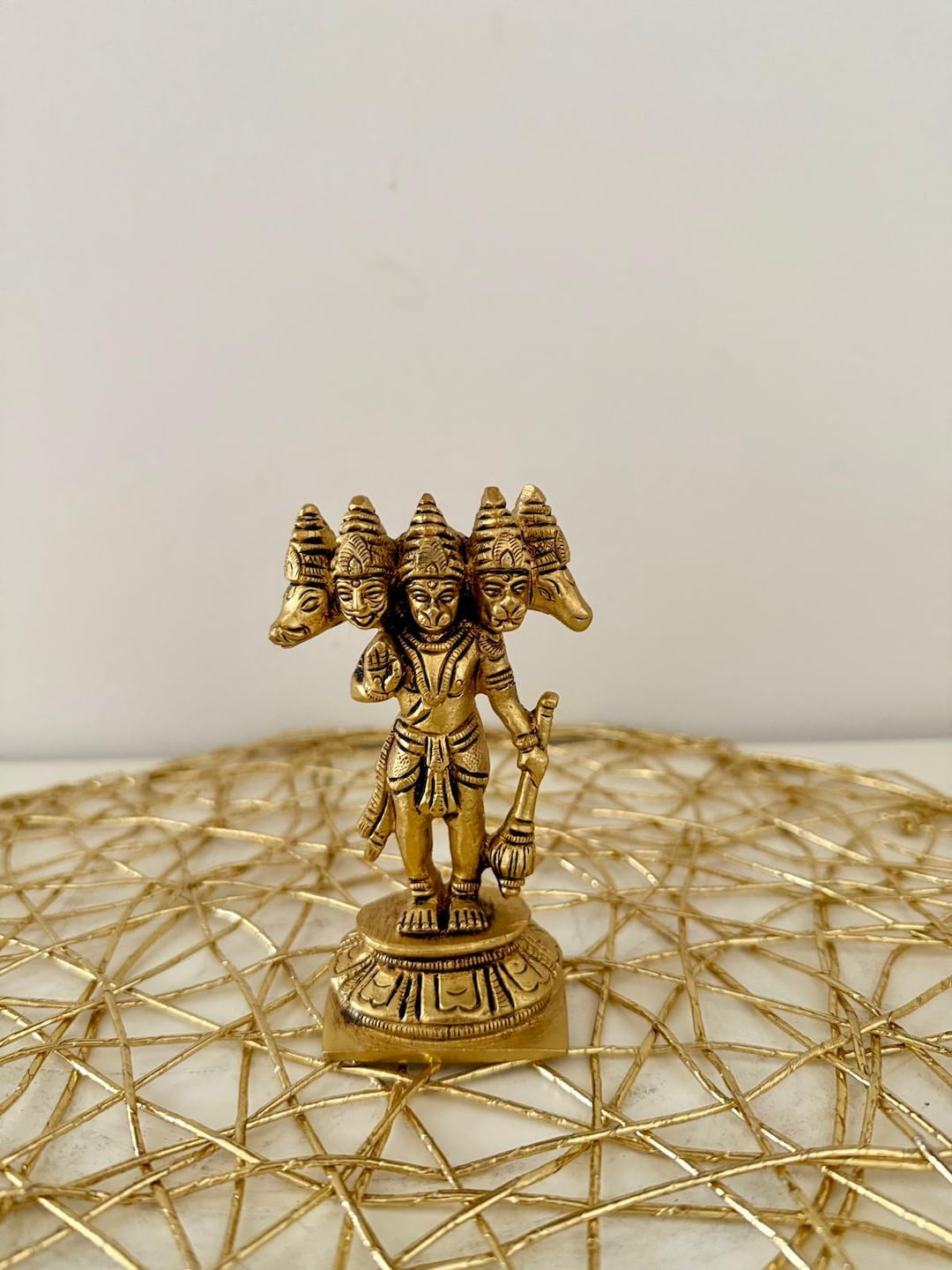 Handcrafted Brass Hanuman Idol Five Face God Idols for Blessings and ...