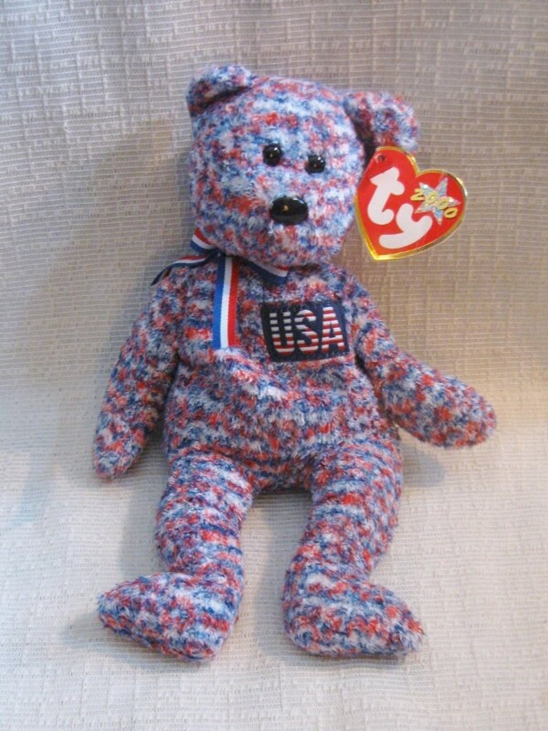 Ty Beanie Baby USA Multi-color Bear With USA Embroidered on Front ...