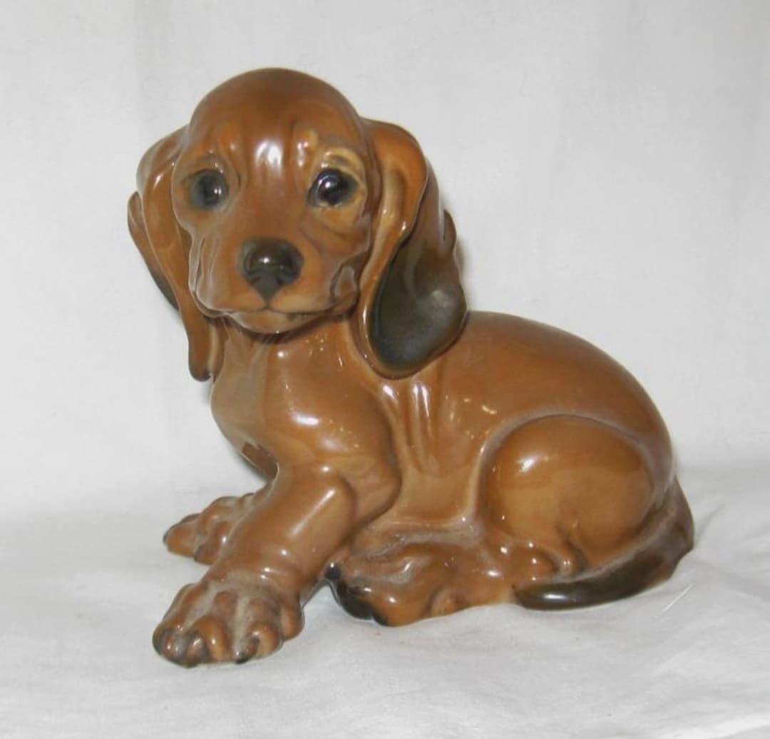 Rosenthal Germany Cute Brown Dachshund Dog Figurine - Handgemalt (hand ...