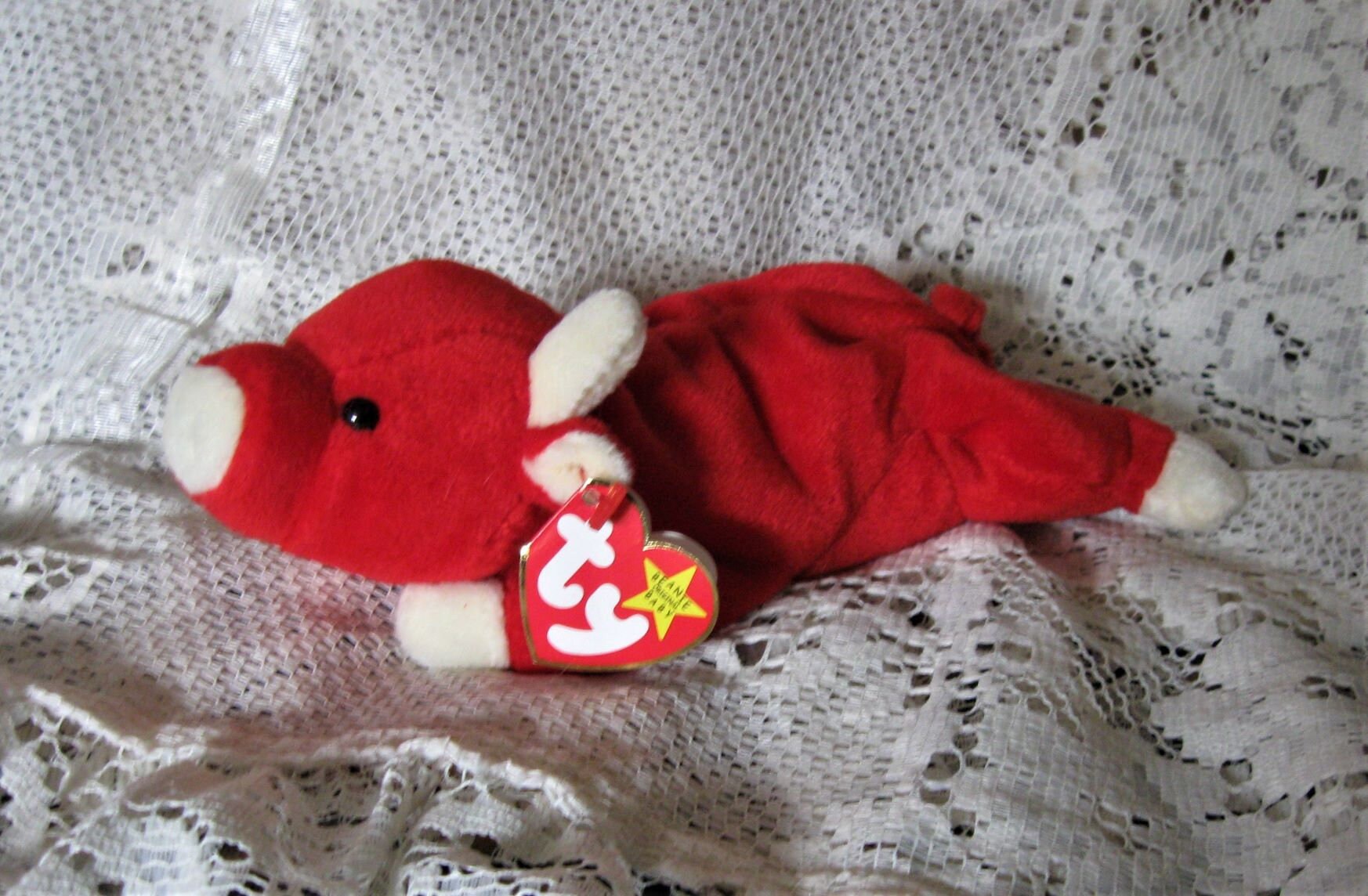 Ty Beanie Baby Red Bull Snort With Original Tag 1995 - Etsy