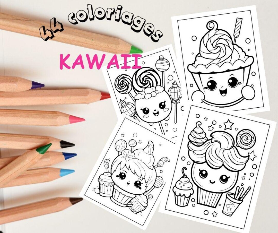 Kawaii Candy Coloring Pages for Kids Adorable Candy Drawings to Print ...
