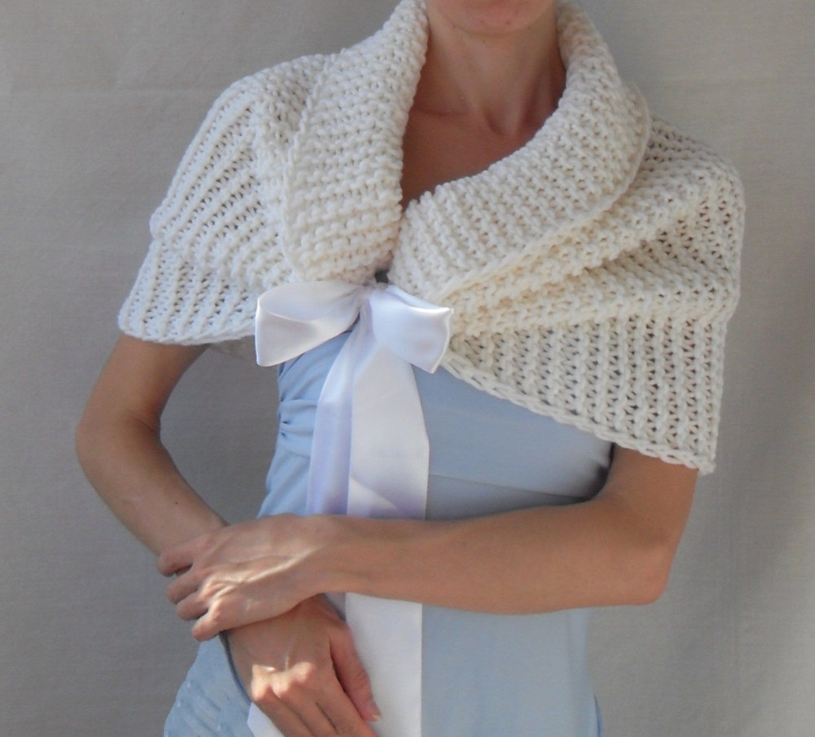 Hand Knit Bridal Wrap Shrug Wedding Shawl CapletBolero | Etsy