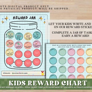 Editable Kids Reward Chart & Jar, Cleaning Checklist, Initiative ...