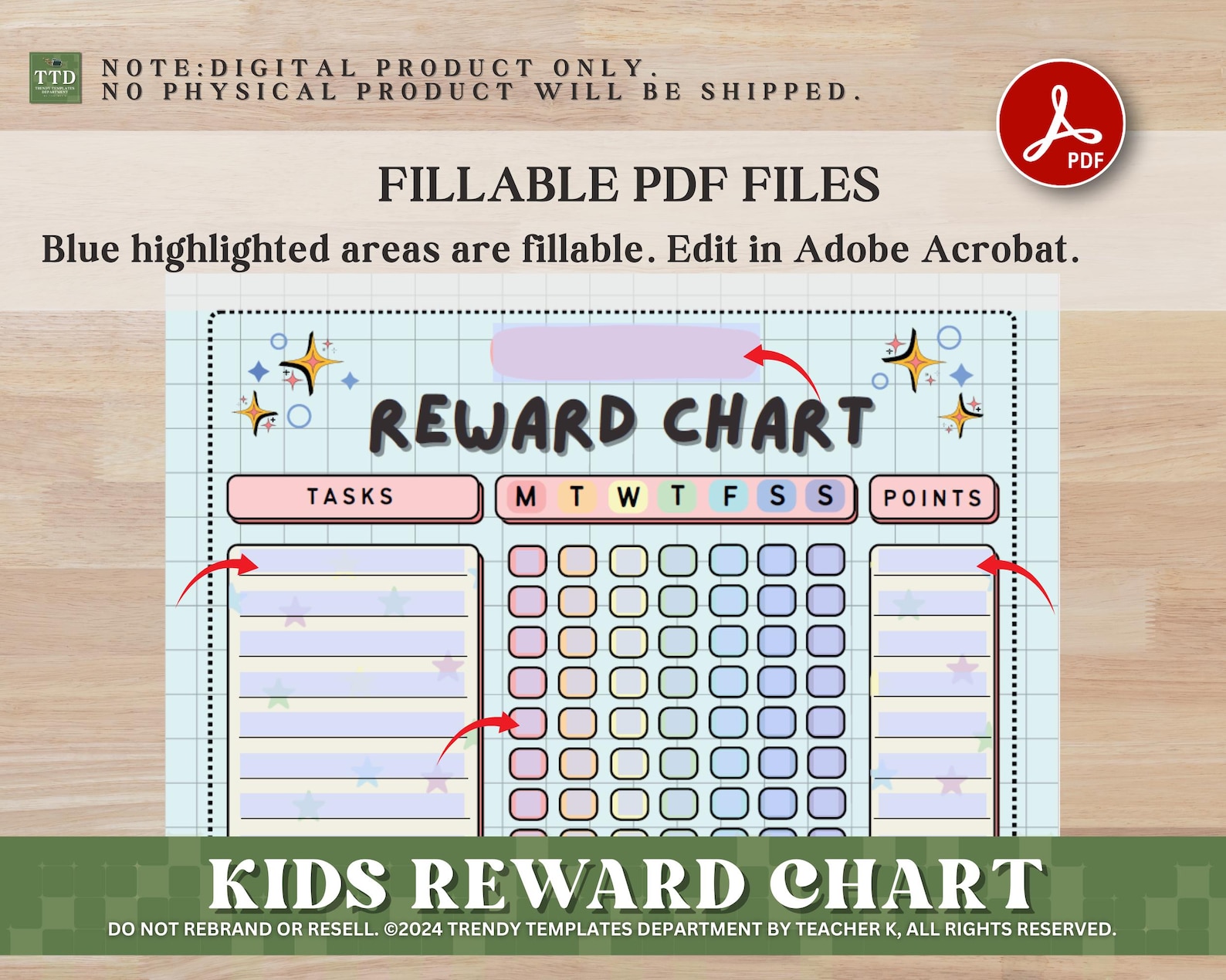 Editable Kids Reward Chart & Jar, Cleaning Checklist, Initiative ...