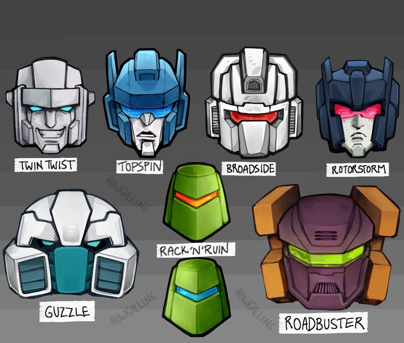 Transformers Combiners IDW Wreckers Headshots, Kup, Arcee, Springer - Etsy