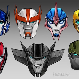 Transformers Prime Decepticon and Autobot's Headshots, Handcut Stickers ...