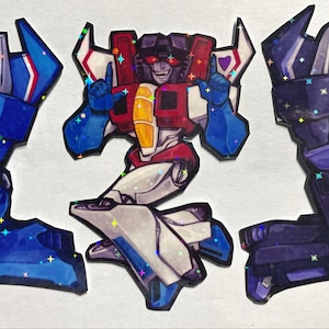 Transformers Trine Keychains, Hand Cut Stickers, Starscream ...