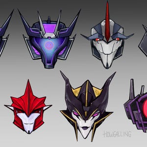Transformers Prime Decepticon and Autobot's Headshots, Handcut Stickers ...
