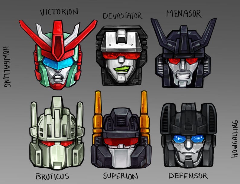 Constructicons, Gestalts, Coneheads, Transformers Combiners G1 Headshot ...