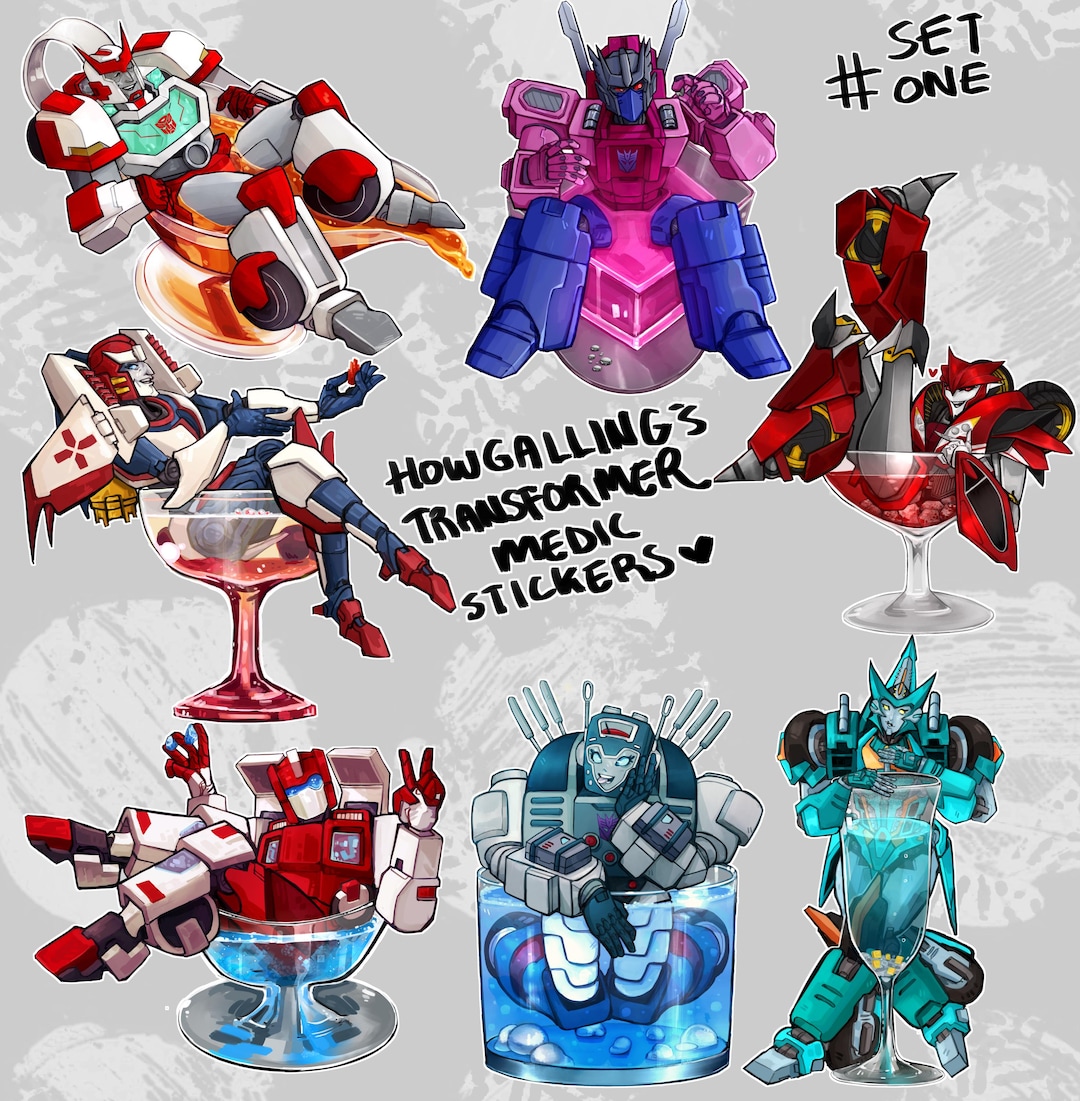 Transformers MEDICS Keychain Charms + Medic Stickers, Holographic or ...