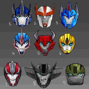 Transformers Prime Decepticon and Autobot's Headshots, Handcut Stickers ...