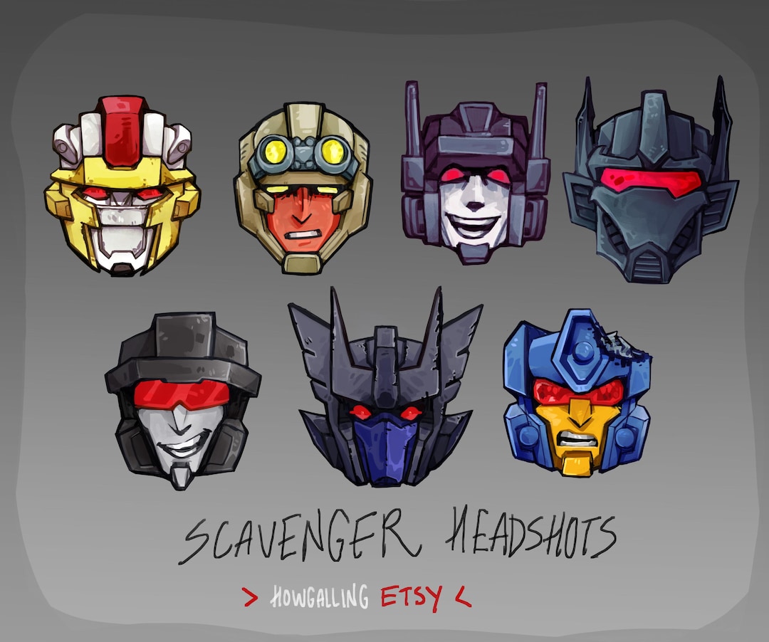 Transformers Scavengers, DJD, IDW Headshot Stickers, - Etsy