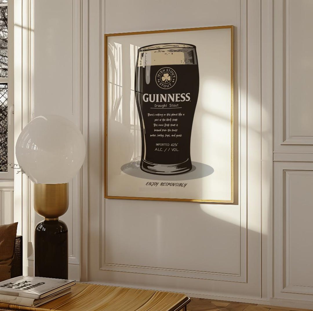 Vintage Guinness Beer Poster: Irish Pub Bar Decor (digital Download ...
