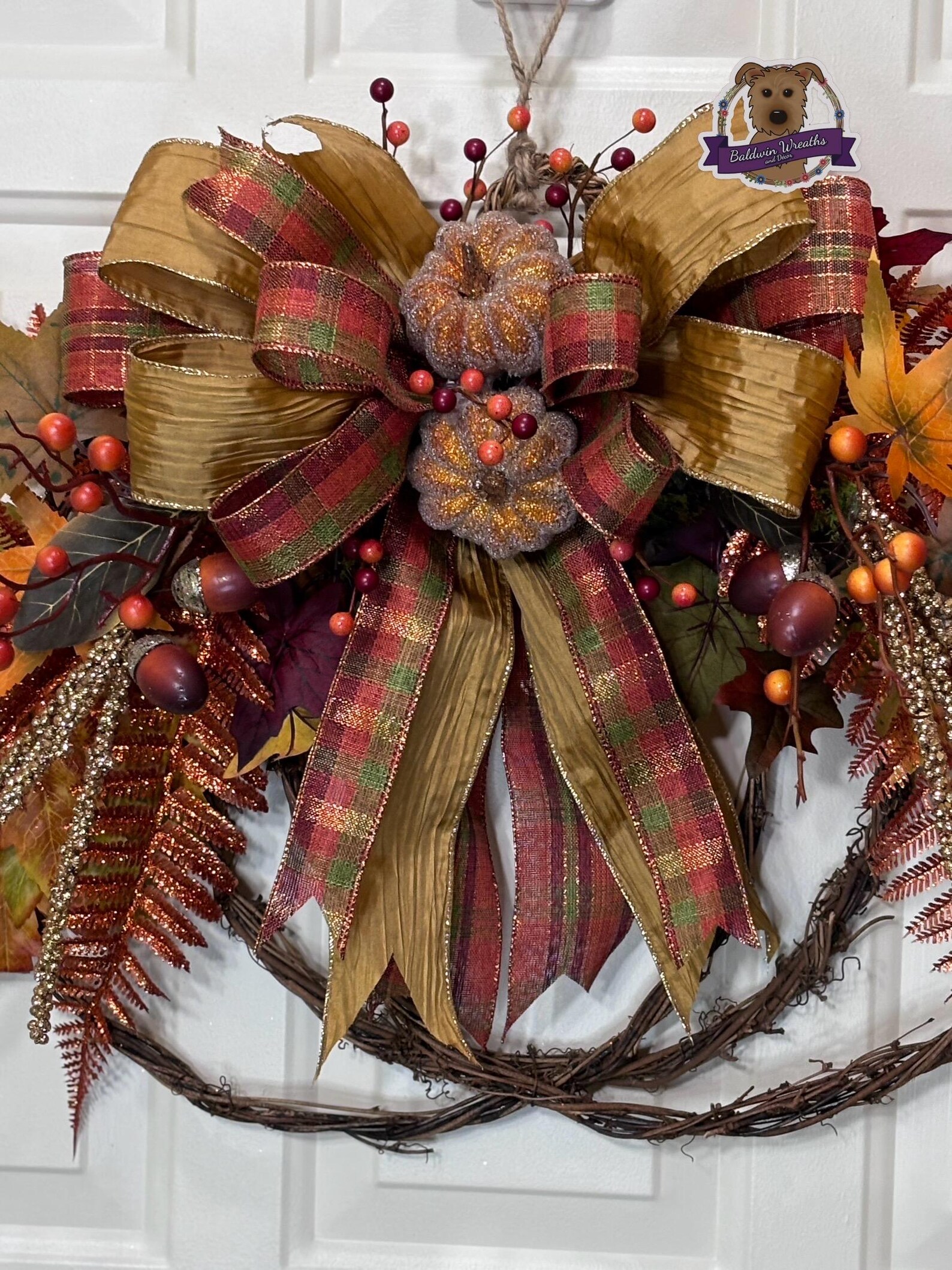 Fall Pumpkin Grapevine Twig Door Hanger. Pumpkin Wreath. Thanksgiving ...