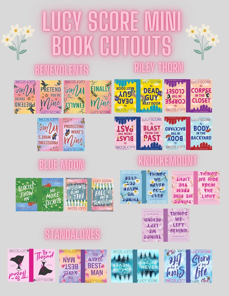 Lucy Score Miniature Book Cutouts Printable - Etsy