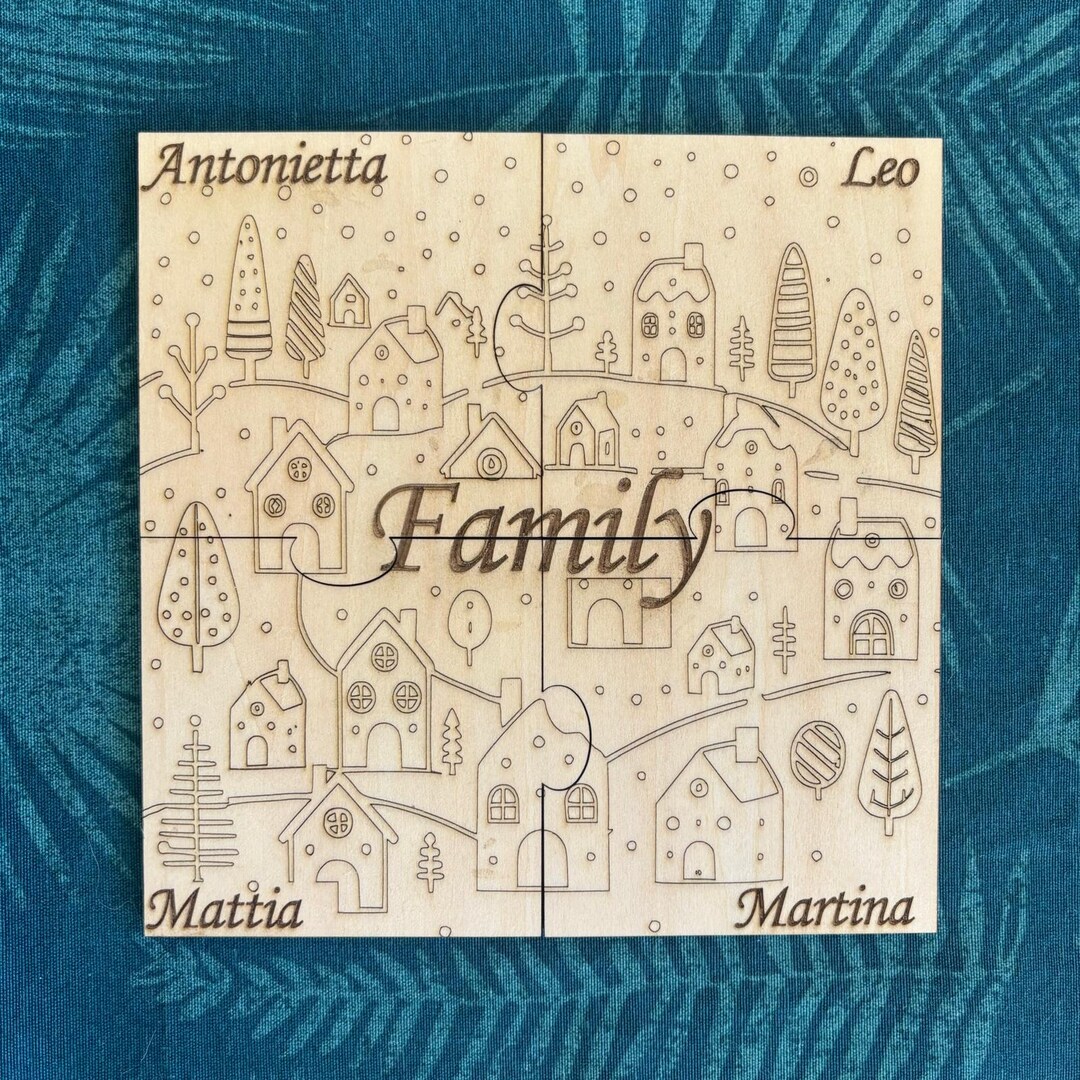 Personalized Family Puzzle Coasters Custom Wooden Coaster Set, Engraved ...