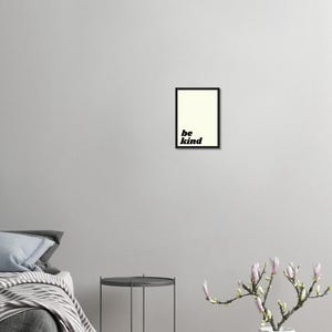 Be Kind (BLACK) | Motivational Quote Wall Art, Quote Wall Art ...