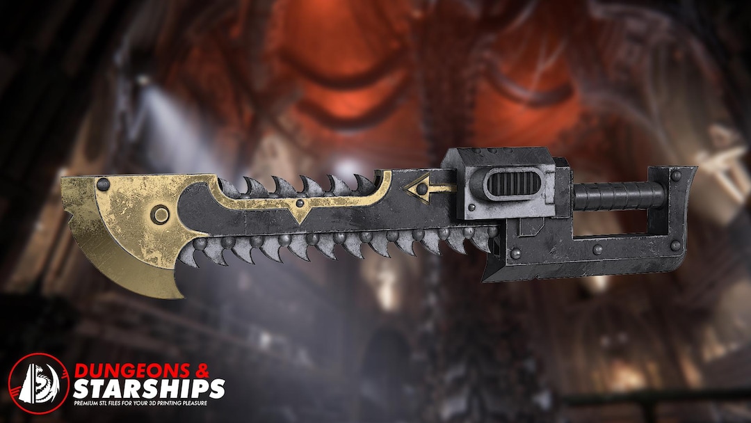 Warhammer 40K Chaos Space Marine Chainsword 3D Printed Kit - Etsy