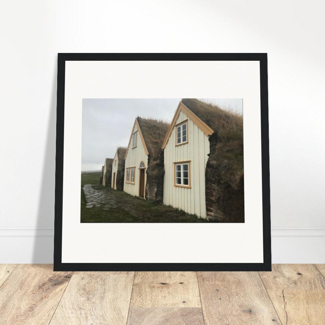 Iceland Turf Houses Poster - Museum-quality Matte Print in Black Frame ...