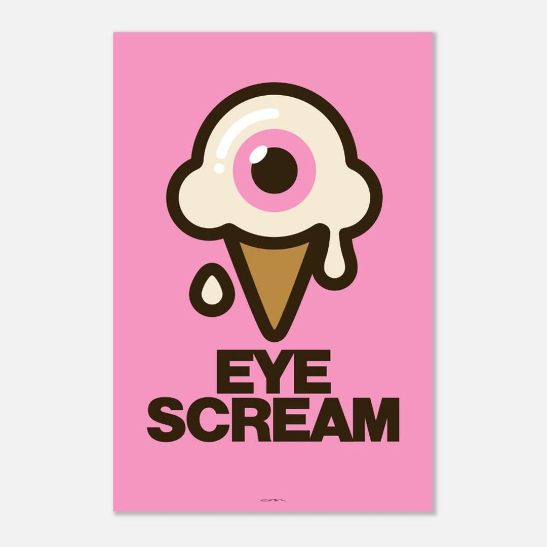 Eye Scream Pink Glossy Paper Poster 60x90 Cm / 24x36 - Etsy