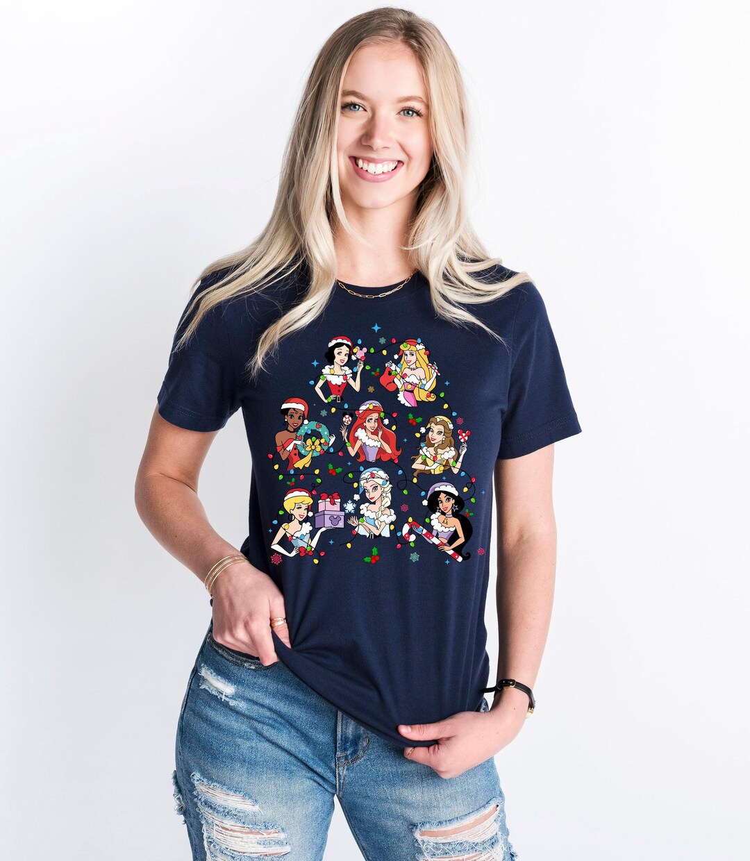 Disney Princess Santa Shirt, Disney Princess Christmas T-shirt, Besties ...