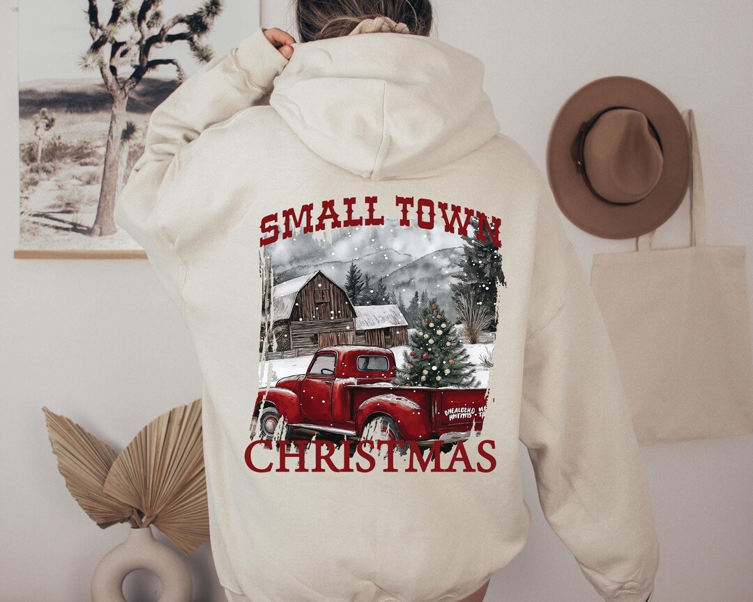 Vintage Country Christmas Hoodie, Small Town Christmas Sweat, Holiday ...