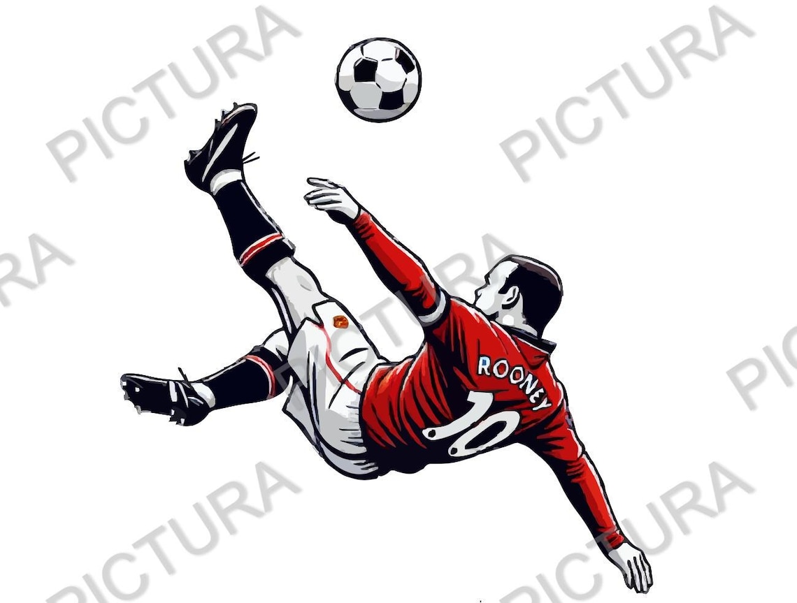 Rooney Overhead Kick SVG Football SVG Soccer SVG Footballer Png Soccer ...