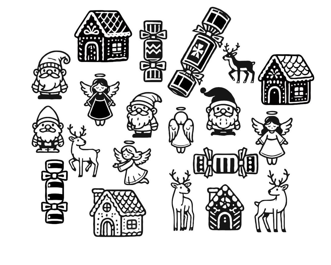 Christmas SVG Bundle Festive SVG Files for Cricut Christmas Clipart SVG ...