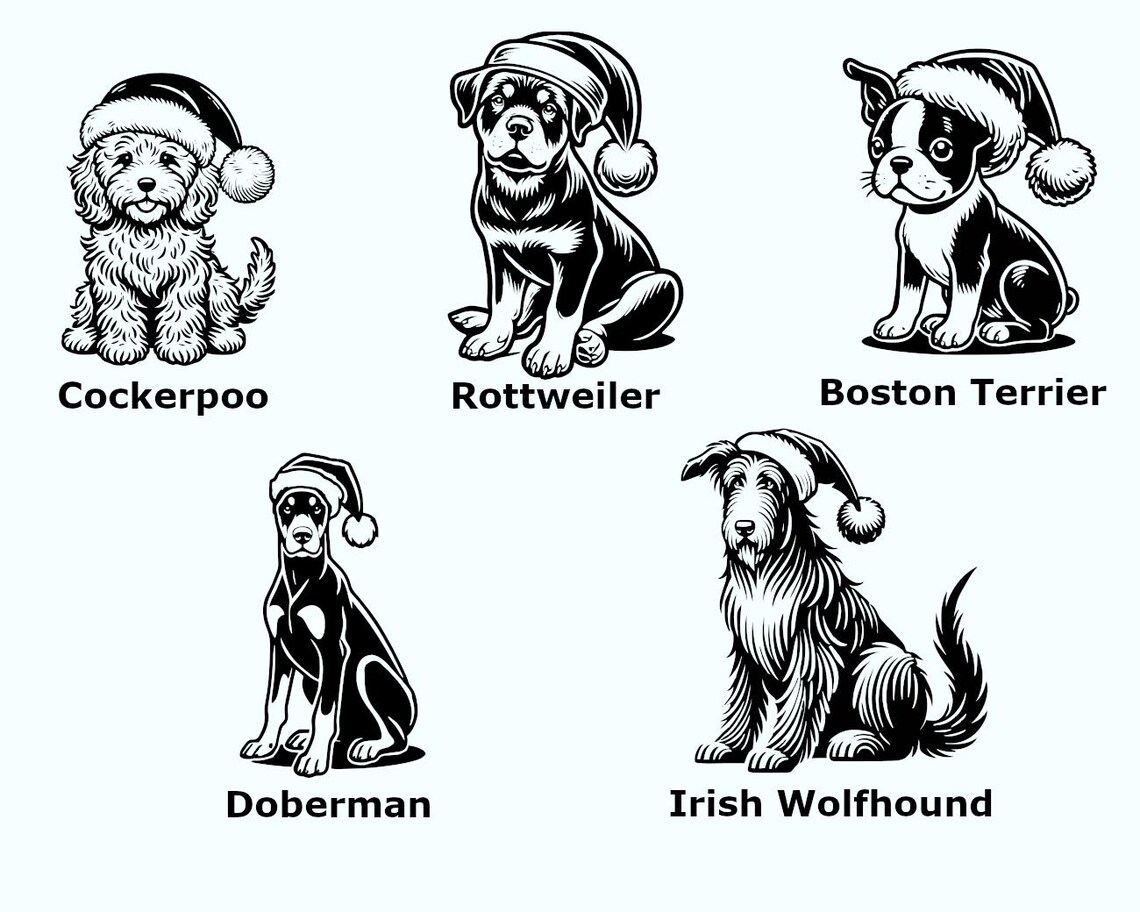 Christmas Dogs SVG Bundle Animal SVG for Cricut Pet SVG Cut Files for ...