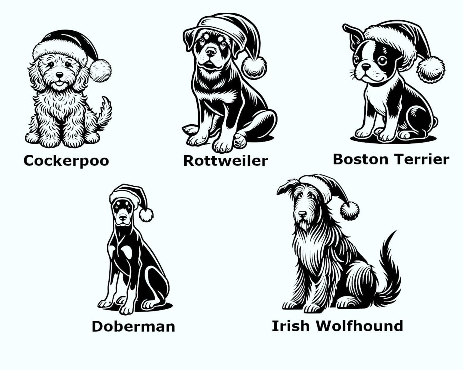 Christmas Dogs SVG Bundle Animal SVG for Cricut Pet SVG Cut Files for ...