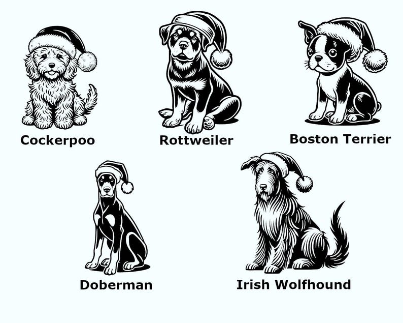 Christmas Dogs SVG Bundle Animal SVG for Cricut Pet SVG Cut Files for ...