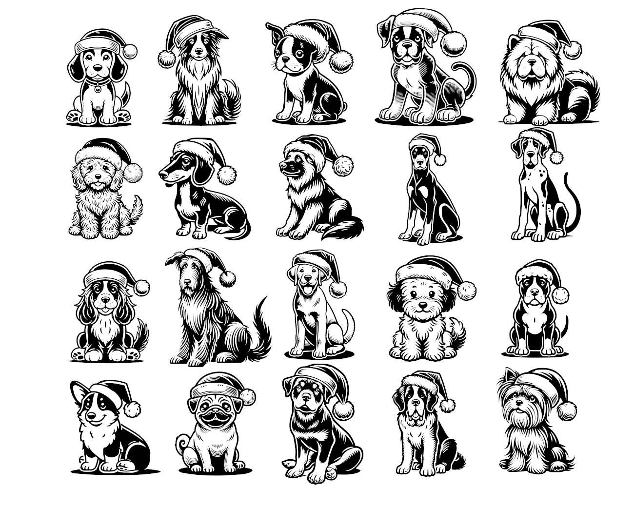 Christmas Dogs SVG Bundle Animal SVG for Cricut Pet SVG Cut Files for ...