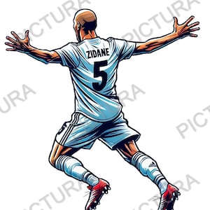 Zidane SVG Footballer SVG Zidane Digital File Football SVG Soccer ...